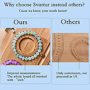 Svartur Combi Bamboo Beading Board with Zipper Storage Case, Imperial Measurements Marked Wood Bead Design Board for Bracelet, Necklace, Bead Mat for Jewelry Making Tray, 15.35 * 11.42 * 0.39"