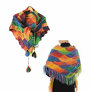 2 Skeins Rainbow Soft Yarn 100% Wool Gradient Multi Color Yarn for Crocheting Knit Total Length 180m×2(196yds×2,50g×2)-11