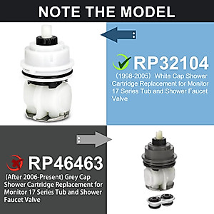 RP32104 Shower Cartridge, Compatible with Delta Monitor 1700 series(1998-2005) Showers, Easy to Install rp32104 Cartridge Replacement, Including the RP32104 Cartridge and Parts