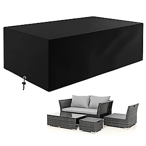 ZHANGY Patio Furniture Covers Waterproof 45" x 45" x 28", Garden Furniture Cover Set, Waterproof Rectangular Covers, 420D Oxford Polyester Outdoor Rectangular Table and Chair Set Cover