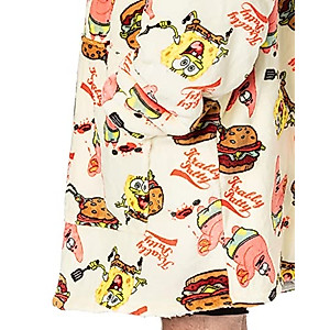 SpongeBob SquarePants Oversized Blanket Hoodie Adults Mens Sherpa Fleece One Size Cream