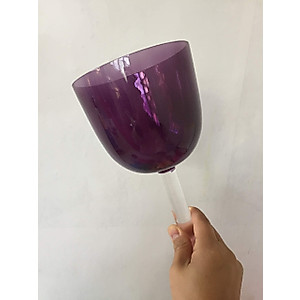 4TH Octave 5.0 inch Light purple color Crystal handle Singing Bowl 1Pcs,Perfect Musical Note B CROWN Chakra,Standard 432 for Sound balancing and Yoga