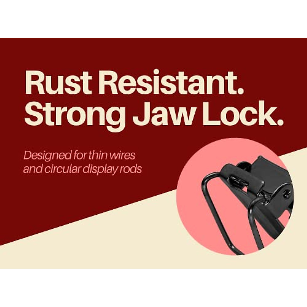 Wise Linkers Rug Clips (4 pcs) Wire Back Rug Clips for Wall Hanging Rugs Quilts Hanger Clamps Black