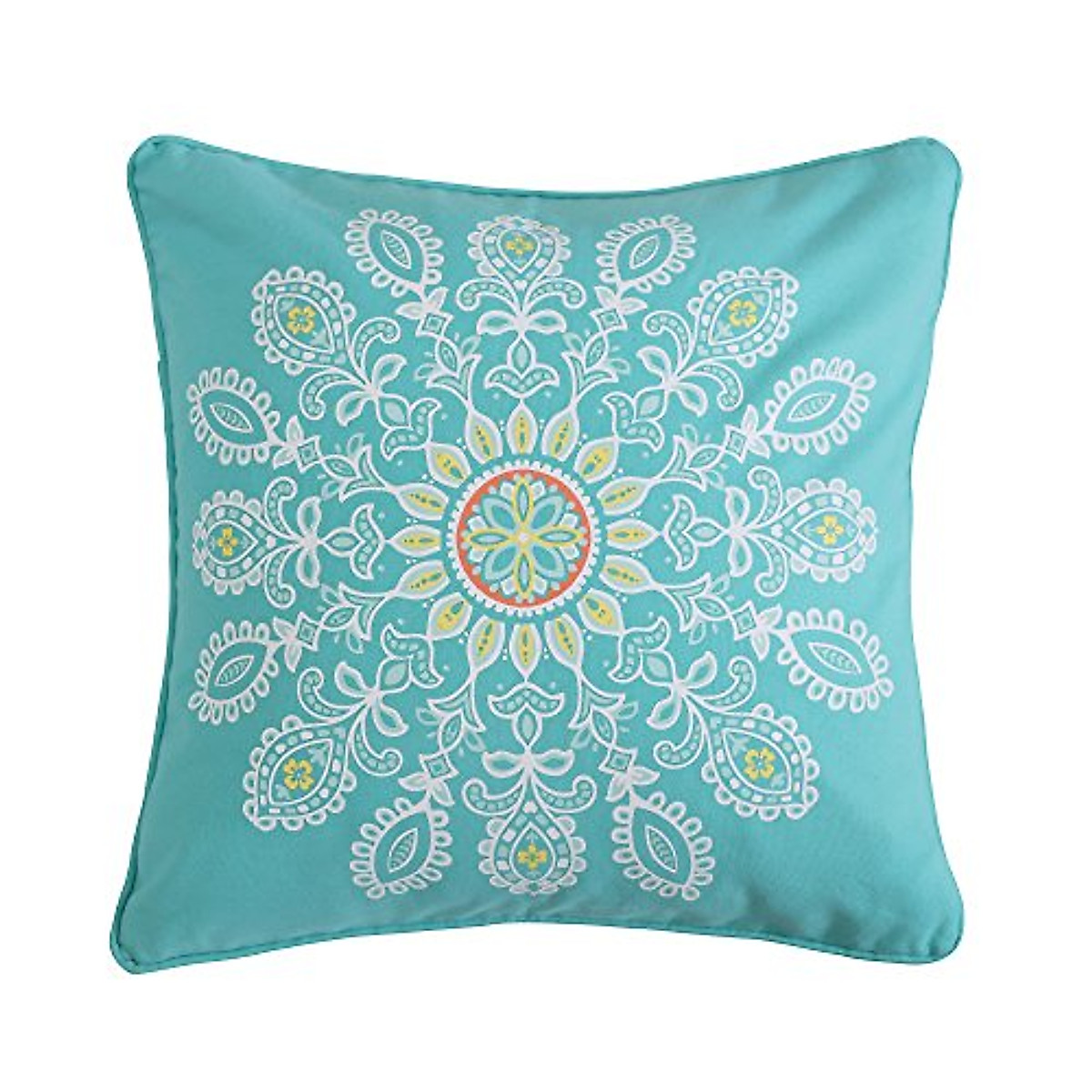 Laurel Coral Teal Geometric Pillow