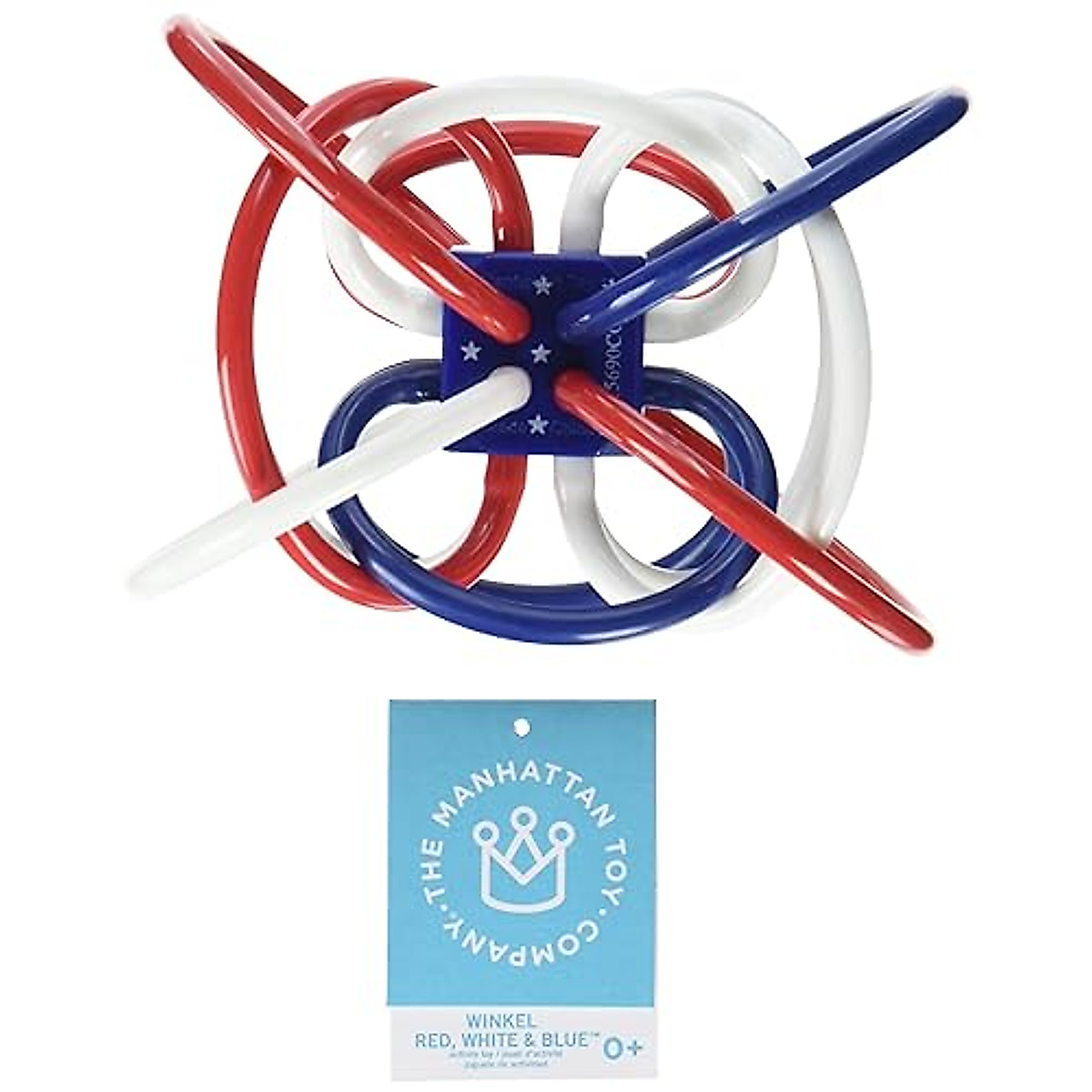 Manhattan Toy Red, White, and Blue Winkel Rattle and Teether Baby Toy