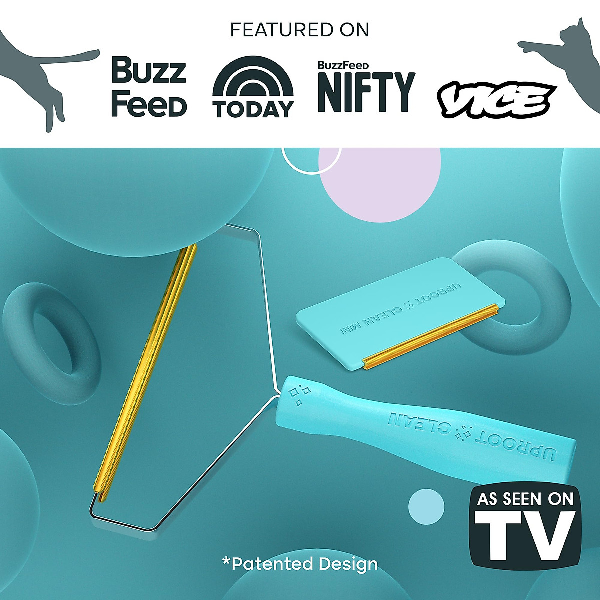 Uproot Cleaner Pro Pet Hair Remover & Mini - Pet Hair Removal Tool Multi Fabric Edge & Carpet Scraper - Cat for Couch, Cat Towers, Car Detailing The Furry-Situation Survival Kit