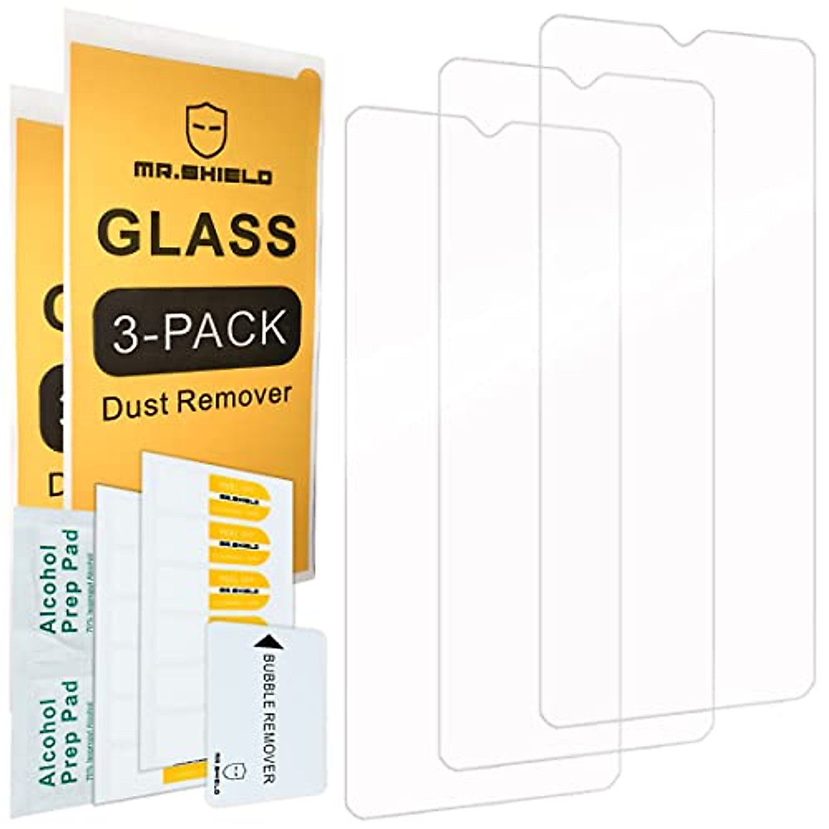 Mr.Shield [3-Pack] Designed For Samsung Galaxy A03s [Tempered Glass] [Japan Glass with 9H Hardness] Screen Protector with Lifetime Replacement