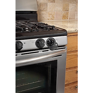 KidCo Stove Knob Covers for Child Safety (5 Pack) Universal Size Charcoal View Childproof Oven Knob Covers for Kids and Pets