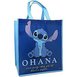 Disney Stitch Tote Bag Bundle Lilo and Stitch Accessories - 3 Pc Stitch Grocery Bag Set Tsum Tsum Tattoos (Stitch Reusable Bags)