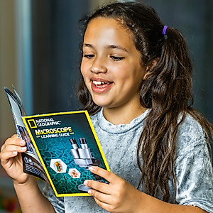 NATIONAL GEOGRAPHIC Dual LED Student Microscope - 50+ pc Science Kit with 10 Prepared Biological & 10 Blank Slides, Lab Shrimp Experiment, Perfect for School Laboratory, Homeschool & Home Education