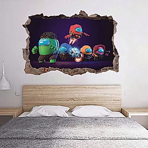 Among US Wall Stickers Game Cartoon Wall Decor PVC for Kids Bedroom Boys 15.4X22.6 inch