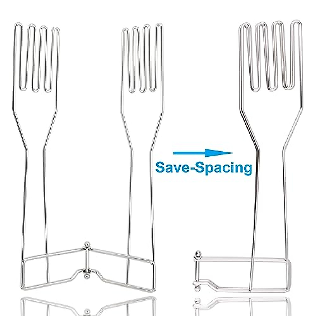 LEKUSHA Kitchen Gloves Drying Rack, SUS 304 Stainless Steel Dish Gloves Holder, Dry Cleaning Gloves Out from Inside and Outside, Space-Saving Dishwashing Gloves Stand,Silver