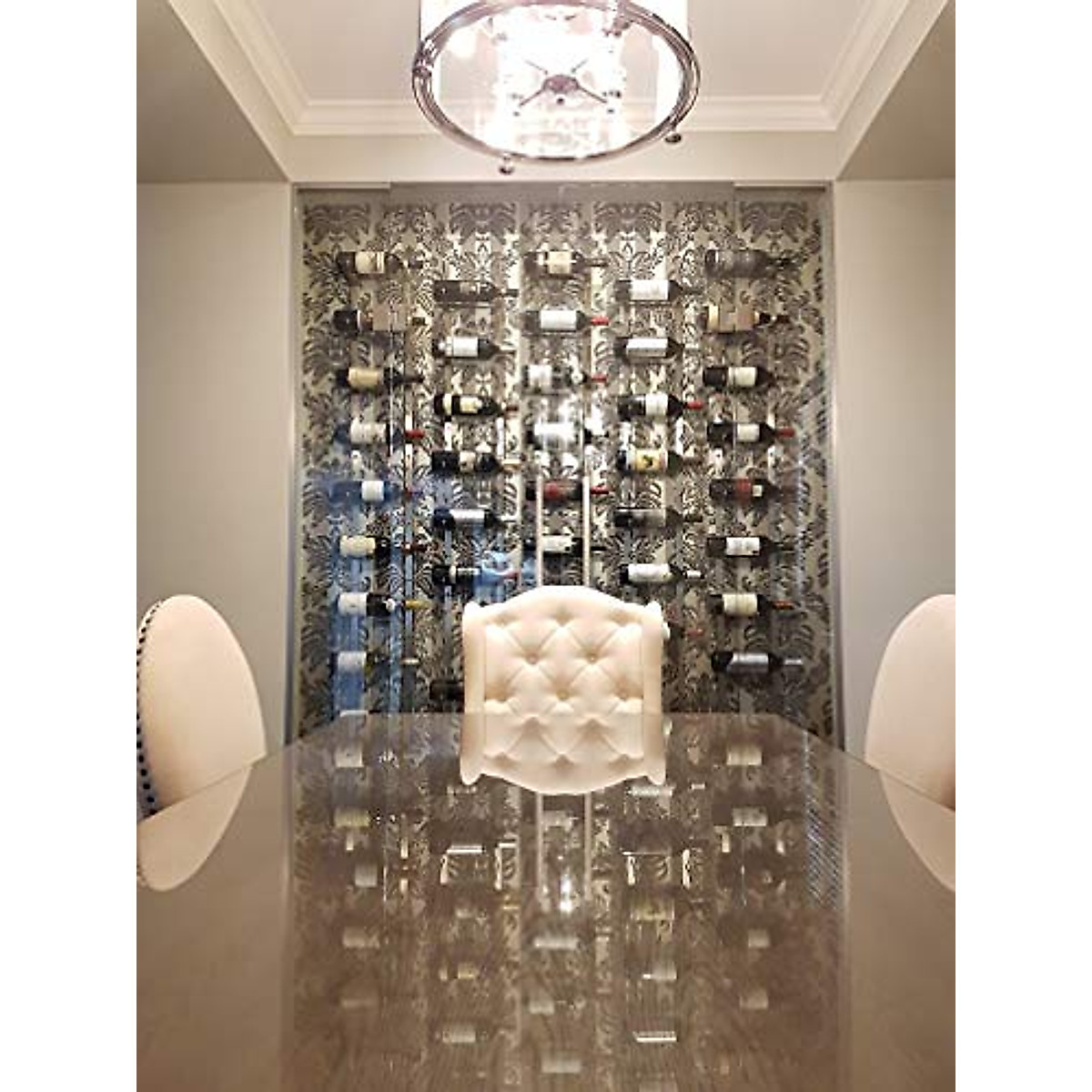 VintageView W Series (1 Ft) - 3 Bottle Metal Wall Mounted Wine Rack (Brushed Nickel) Stylish Modern Wine Storage with Label Forward Design