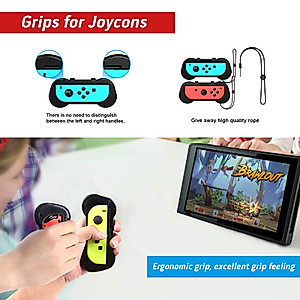 Nargos 2023 Switch Sports Accessories Bundle 10 in 1 Kit for Switch & Switch OLED: Joy Con Grips for Instant Sports, Mario Golf Super Rush, Mario Tennis Ace, and Just Dance, Gift for Kids