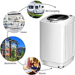 Giantex Portable Washing Machine, Full Automatic Washer and Dryer Combo, with Built-in Pump Drain 8 LBS Capacity Compact Laundry Washer Spinner for Apartment RV Dorm