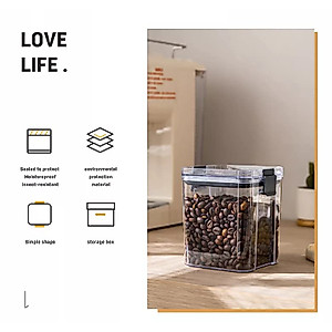 6 Pieces BPA free Airtight Food Storage Containers - Plastic Set Storage Box With Labels, Clear Food Storage Set for Snacks, Cereal, Flour, Sugar, Snacks (KTN-001)