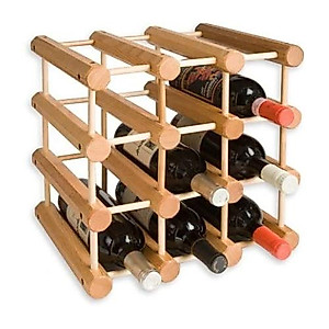 J.K. Adams Ash Wood 12-Bottle Wine Rack, Natural