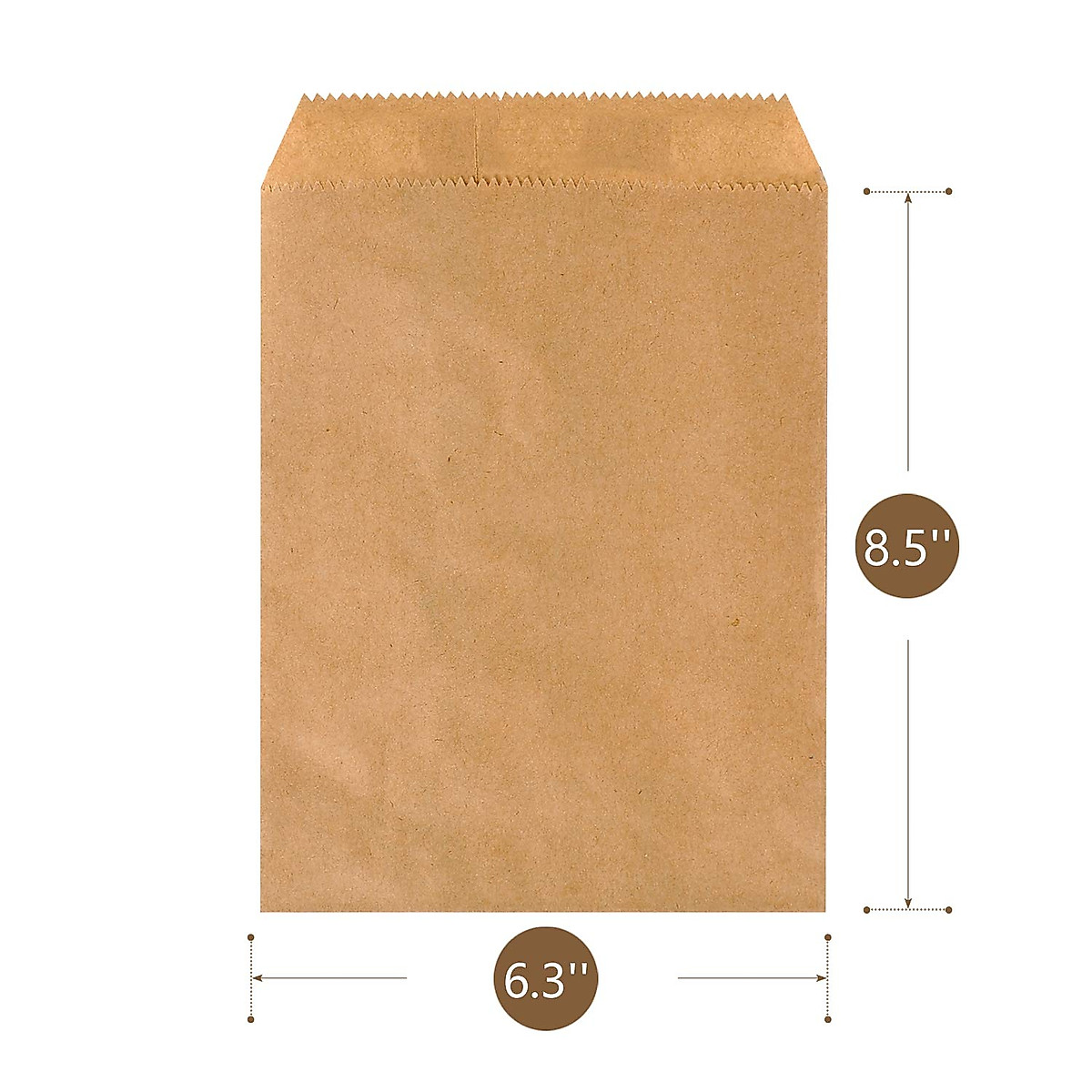 EONJOE 100-pack Kraft Paper treat Bags Flat favor bag for Sandwich Snacks Cookie Popcorn Party Small Gift bag (Brown, 3''x5'')