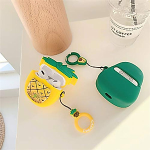 Oqplog for AirPod Pro 2019/Pro 2 Gen 2022 Case Protective Soft Silicone Cute Cover for Teens Girls Kids Air Pods Funny Fruit Quicksand Shiny Skin Accessories Cases for Airpods Pro-Bling Pineapple