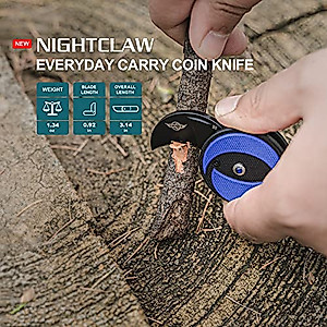 OKNIFE Nightclaw Mini Keychain EDC Folding Pocket Knife, D2 Hawkbill Blade and G10 Handle, for Outdoor, Survival, Camping and Gift (Blue)