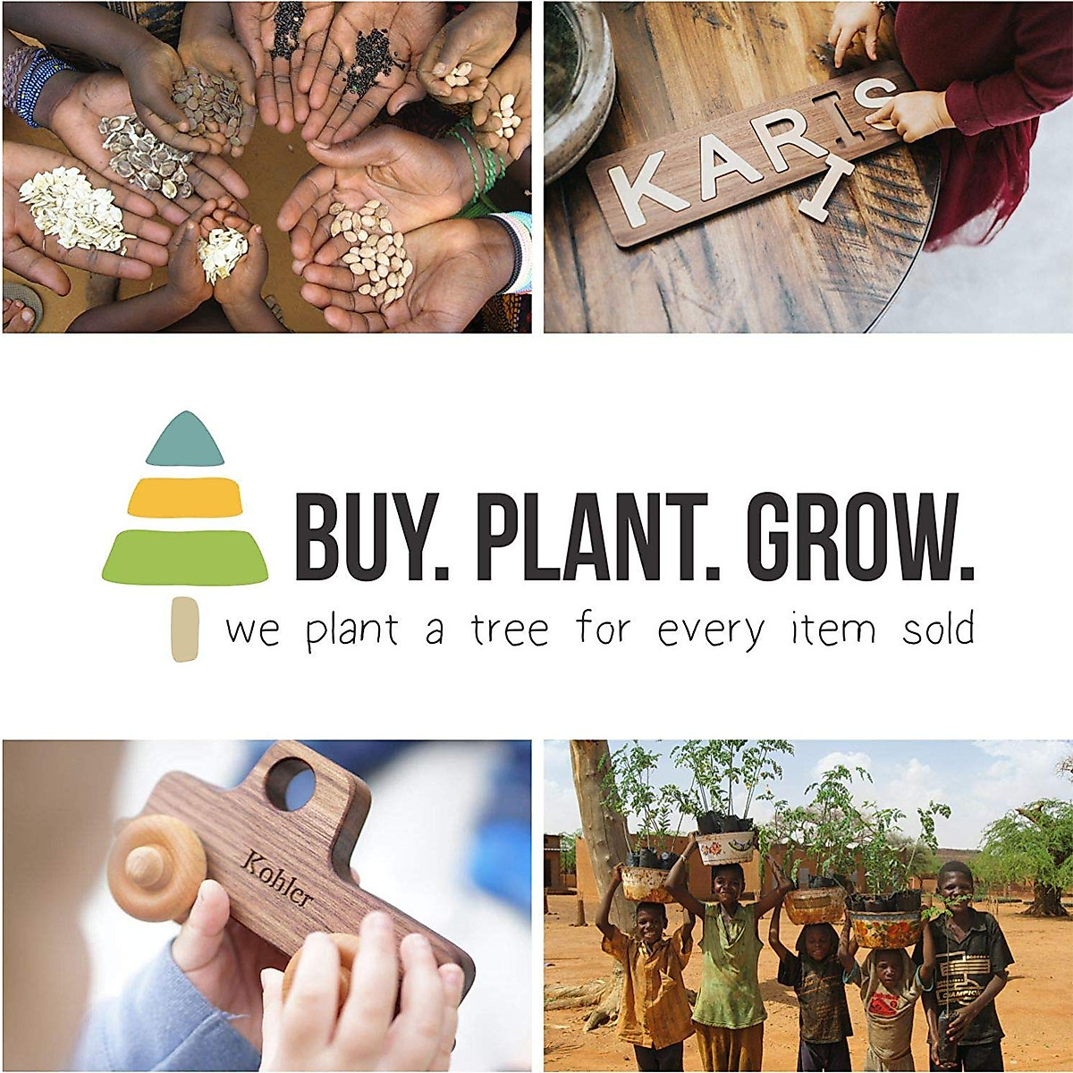 Smiling Tree Toys Personalized and Customizable Keepsake Baby Memorial Block, Handmade in The USA Using Natural Organic Wood