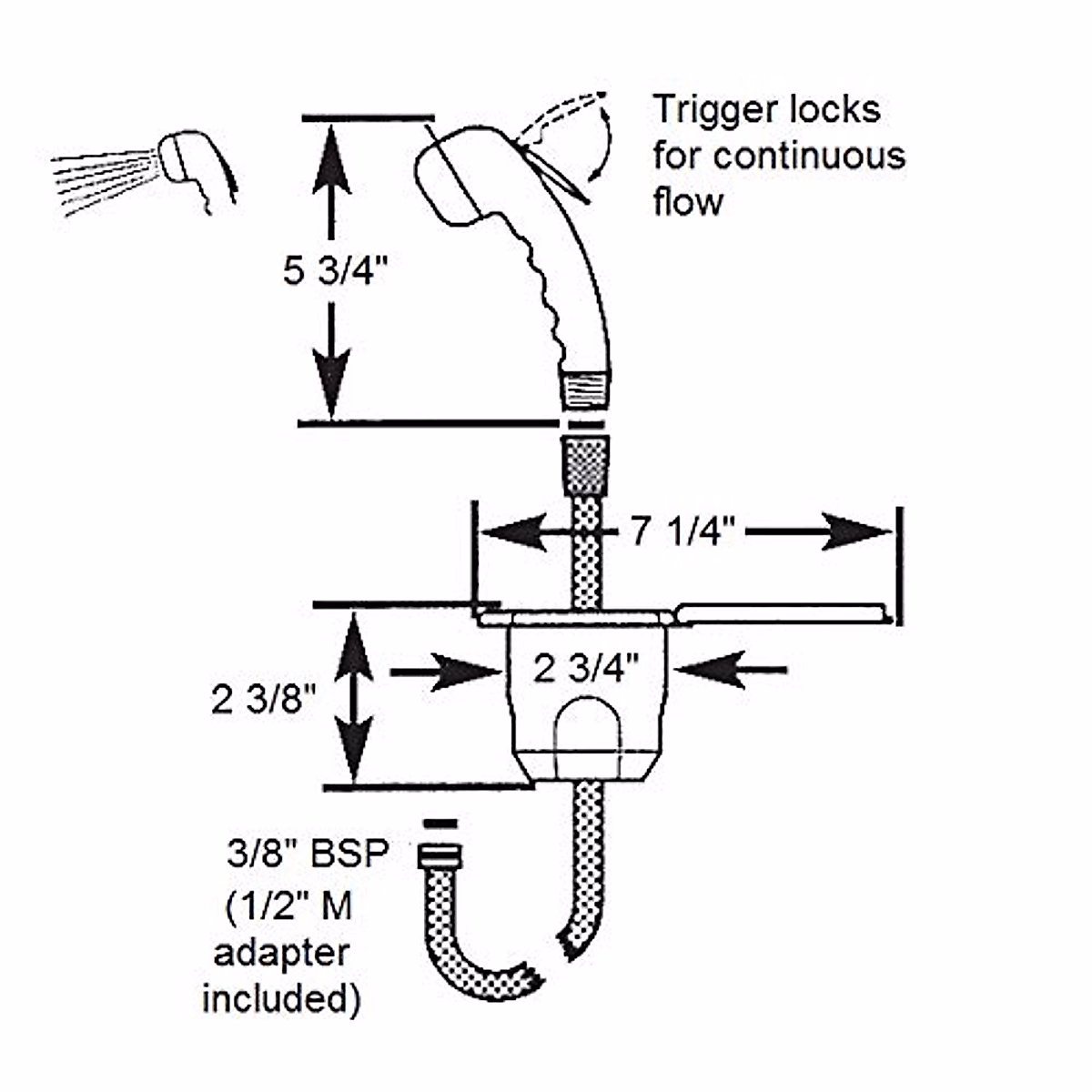 Scandvik 12107P Vertical or Horizontal Recessed Transom Shower, White, Size: Pack of 1