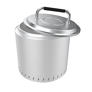 PARTAKER Stainless Steel Fire Pit Cover Lid for Solo Stove Bonfire, 19.5" Portable Fire Pit Cover with Heat-Resistant Handle, Outdoor Wood Burning and Low Smoke Camping Stove Accessory