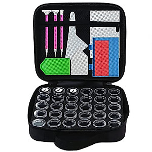 SHUIBIAN 30 Slot Diamond Painting Storage Containers, Diamond Painting Accessories, 5D Diamond Painting Kits with Tools, Shockproof Jars Suitable for DIY Art Craft Jewelry Bead Rhinestones Organizer
