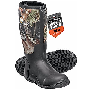 Neoprene Heavy Duty Rubber Boots for Men & Women - Durable Footwear Rain Boots Men - Insulated Waterproof Outdoor Boots for Men for Hunting, Mud, Fishing, Gardening & Farming, Camouflage, 8