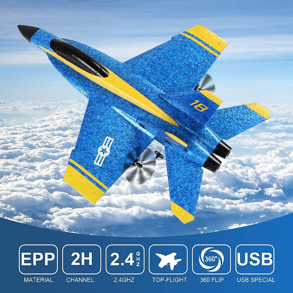 RC Plane Remote Control Airplane Ready to Fly, 2.4GHZ 2 Channel RTF RC Glider Easy to Fly for Kids Beginners and Adults (3 Batteries)