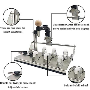 Glass Bottle Cutter for All Shapes, Portable DIY Bottle Cutting Tool Kits for Different Angles, Square & Round Bottle Cutting Machine with Complete Accessories for Beer, Whiskey, Wine…