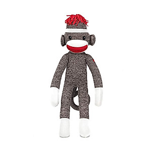 Made By Aliens Adorable Sock Monkey, The Original Traditional Hand Knitted Stuffed Animal Toy Gift-for Kids, Babies, Teens, Girls and Boys Baby Doll Present Puppet (20" Brown)