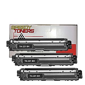 Speedy Toner Compatible Toner Cartridges TN221/TN225 use for Brother MFC-9130 MFC-9130CW Replaces Part # TN-221BK- (3 Pack Black)