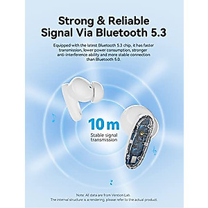 VENTION True Wireless Earbuds - Bluetooth 5.3 TWS Noise Cancelling Earbuds with Charging Case in-Ear Waterproof Sports Headphones with Built-in Microphone Ear Buds for iPhone Android Phone and Gaming