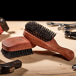 ZilberHaar Major – Men's Hair and Beard Brush – Soft Boar Bristles – Massages and Exfoliates Skin and Scalp – Ideal Men's Grooming Accessory – Made in Germany