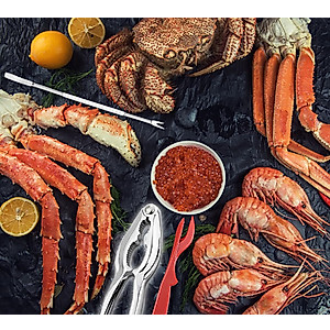 WENDOM Crab Crackers and Tools set of 2, 9Pcs Lobster Crackers and Picks Set Stainless Steel, Nut Crackers for Crab Legs,Seafood Scissors, Storage Bag