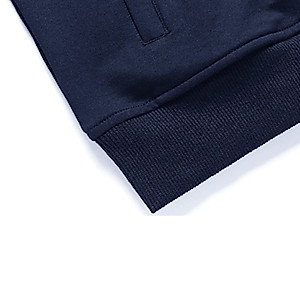 Maiyifu-GJ Men's Slim Fit Full Zip Hoodies Lightweight Athletic Casual Hooded Sweatshirt Long Sleeve Active Hoodie Jackets (Dark Blue,Large)