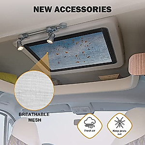 AISHIKEKE Magnetic RV Skylight Cover, Foldable RV Skylight Shade, Waterproof RV Blackout Ventilation Cover, RV Accessories and Camper Accessories for Camper Privacy UV Rays Protection