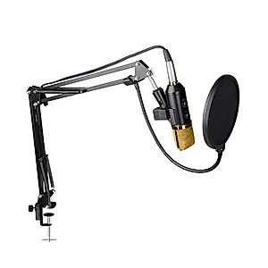 RICA-J Condenser Microphone, Cardioid Condenser Microphone, USB Microphone with Stand, 3.5mm Studio Condenser Mic with Shock Mount and Pop Filter