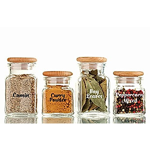 670 Labels: 498 Spice Names + 96 Blank Labels | Most Bold Cursive Preprinted Black & White Letters Label Set | Alphabetized Spice Label System by KITCHEN ALMIGHTY | Spice Jar Labels Spice Organization