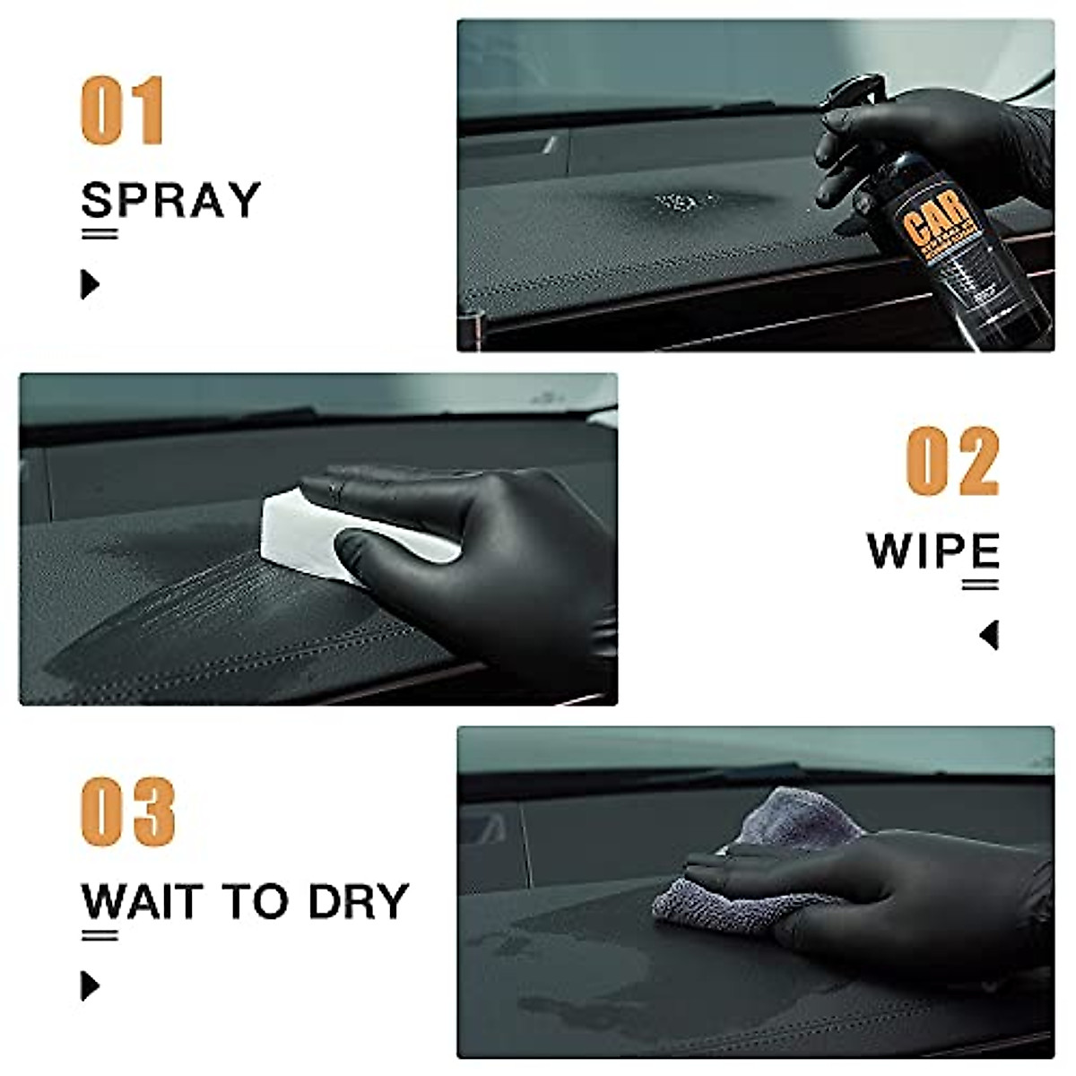 HGKJ Neutral pH CAR Interior CLEANER-Effective All Purpose Cleaner--Gentle Formula -Need To Be Diluted-For Use Fabric Roofs，Leather Seats，Plastic & More-10 Oz