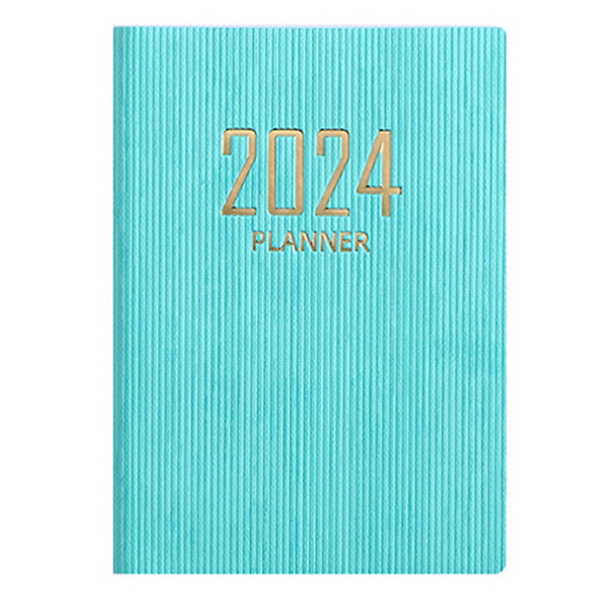 Saterkali 2024 Planner - A7 English Planner A6 Dazzling Color Imitation Leather Hardcover 180 Pages Inkproof Paper Mini Diary Notebook Student Supplies Green