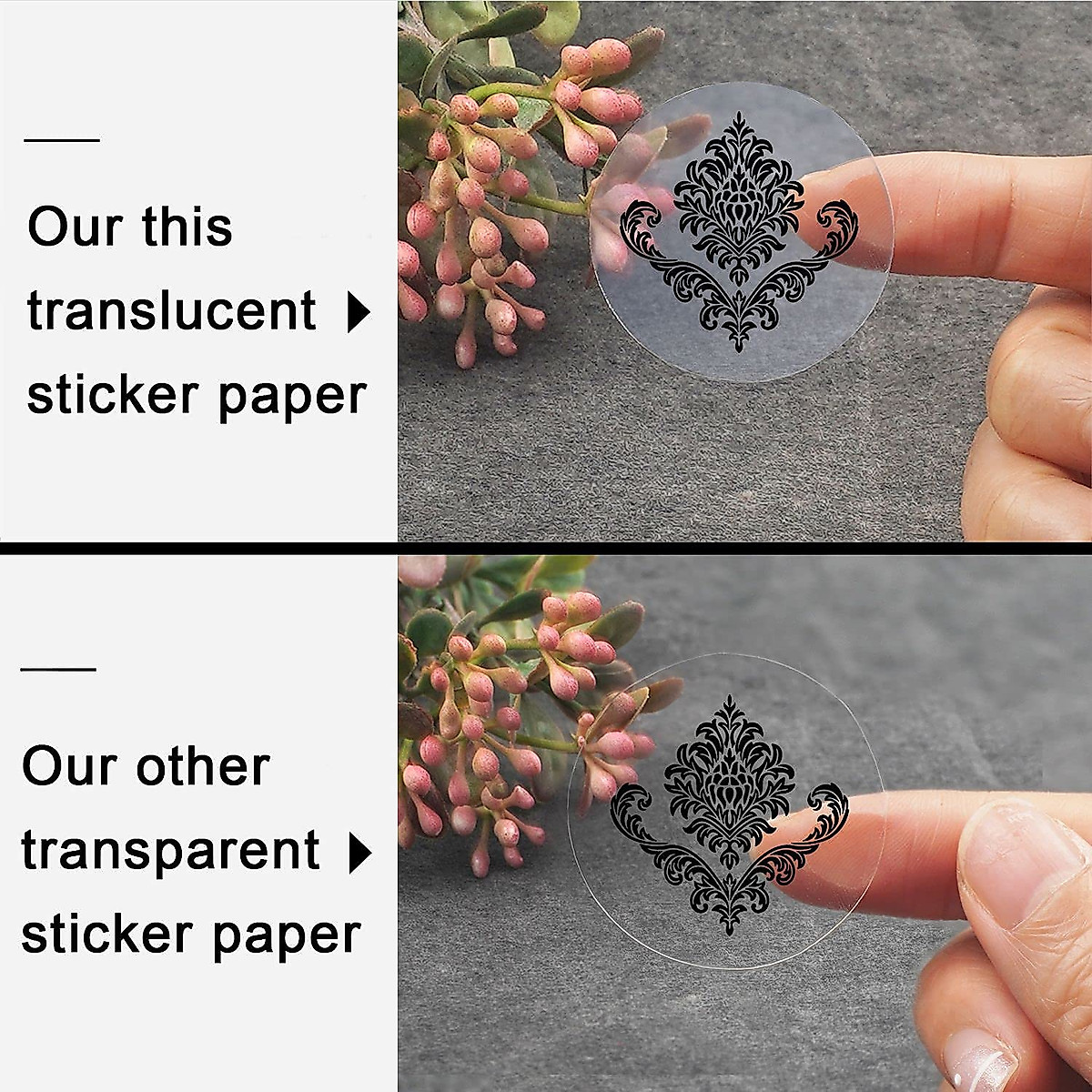 Printable Sticker Paper for Your Inkjet Printer - 8.5 x 11 Inches 20 Sheets Translucent Premium Waterproof Sticker Paper - Dries Quickly and Holds Ink Beautifully