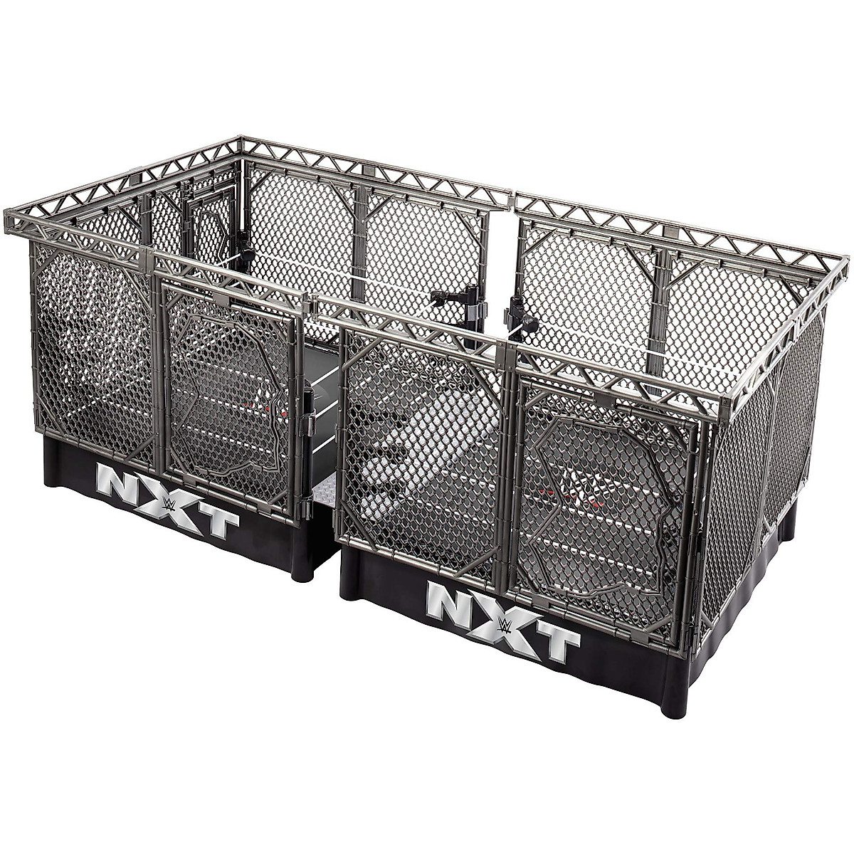 WWE MATTEL NXT Takeover War Games Playset with 2 NXT Rings, 2 Connecting Cages with Breakaway Pieces, 2 Ladders, Chair, Table & More; for Ages 6 Years