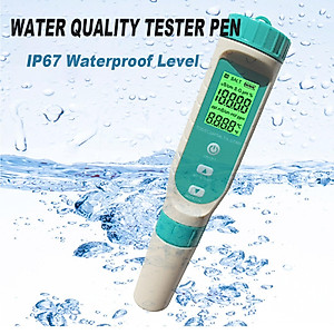 Generic PH Meter Digital Water Quality Tester - 7 in 1 Water Salinity Testing Kit with PH Temp EC TDS ORP S.G. and Salt - High Accuracy Water Test Equipment for Aquarium and Swimming Pool, WT367