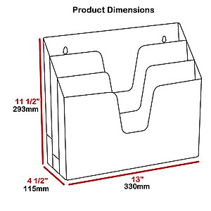 Acrimet Horizontal Triple File Folder Holder Organizer (Black Color)