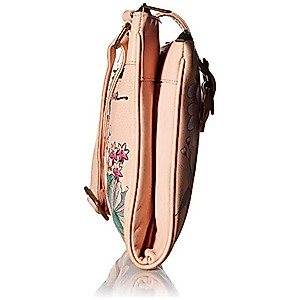 Anuschka womens Anna By Anuschka Hand Painted Leather Wowomen Triple Compartment Organizer Shoulder Bag, Vintage Garden, One Size US
