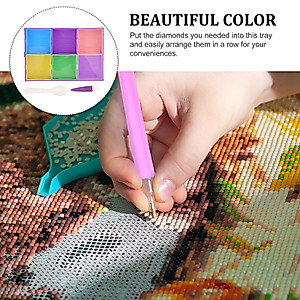 SHINEOFI 1 Set Diamond Drawing Tray Bead Holder Tray Jewelry Funnel Mix Picture Dot Beads Rhinestone Bead Container Crafts Rhinestone Tray Organizer Plastic Diamond Sorting Tray