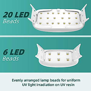 ISTOYO 2 Pack UV Light for Resin, Large Size Dual Wavelength UV Resin Light and Portable UV Lamp for Resin Curing, UV Resin Kit, Resin Supplies for UV Resin, Jewelry Making, DIY Craft