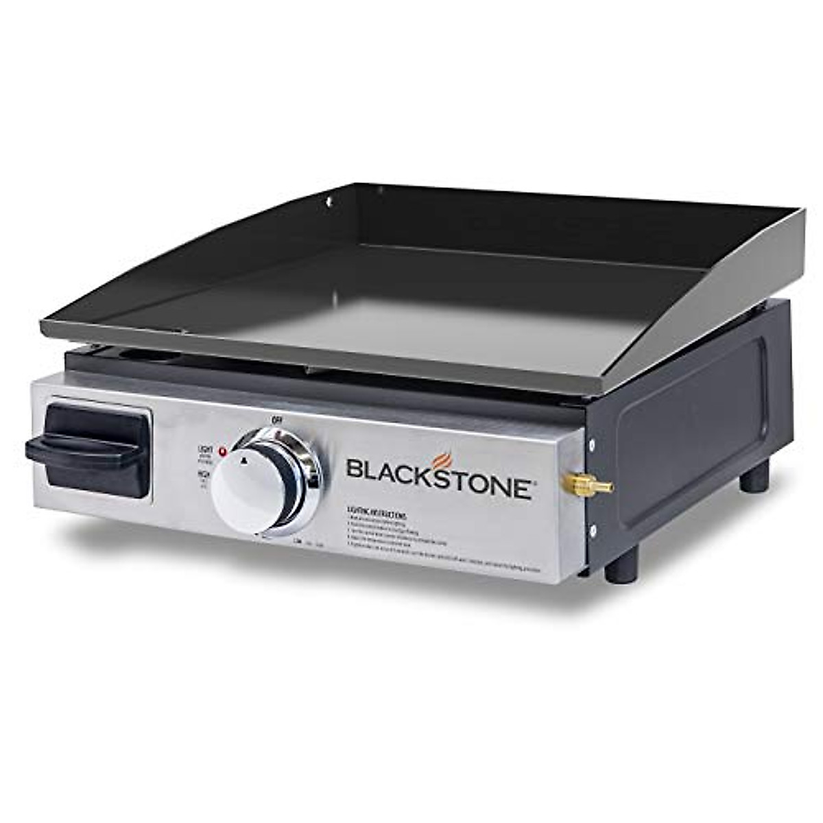 Blackstone 1650 Tabletop Grill Without Hood Propane Fuelled Portable Stovetop Gas Rear Grease Trap for Kitchen, Outdoor, Camping, Tailgating or Picnicking, 17 Inch Griddle, Black